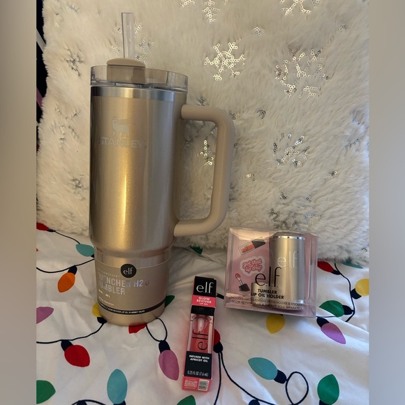 ELF | Makeup | New Gold 3oz Stanley Elf With Lip Oil Holder And Lip Oil ...